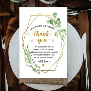 Amelomaca Wedding Reception Thank You Cards, 50 Thank You Placecards for Wedding Table Centerpieces, Wedding Decorations, Menu Place Setting Card Notes for Guests, Family, and Friends.