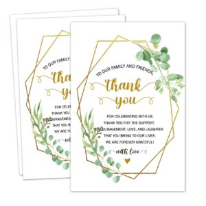 amelomaca wedding reception thank you cards, 50 thank you placecards for wedding table centerpieces, wedding decorations, menu place setting card notes for guests, family, and friends.