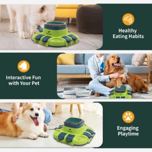 Dog Puzzle, EliaValth 3-in-1 Dog Toy: Puzzle, Slow Feeder Dog Bowls & Dog Nail File Green