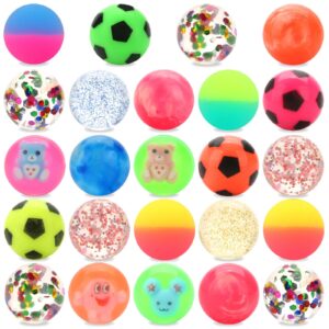 jyxt 24pcs bouncy balls for kids treasure box toys for classroom party favors for toddlers kids 3-5 4-8 8-12 birthday christmas goodie bag stuffers gifts