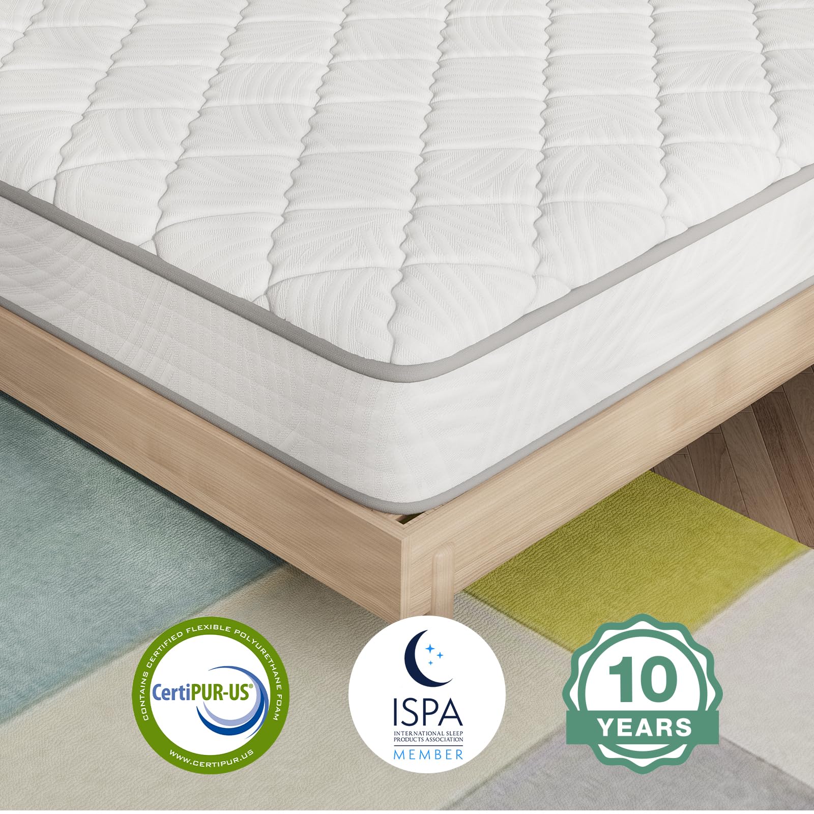 Novilla Twin Mattress 8 inch, Twin Bed Mattress in a Box, Hybrid Mattress with Comfortable & Durable Support, Twin Size Mattress for Back Pain Relief & Support, Certipur-Us Certified