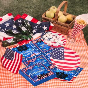 Veterans Day Decorations Napkins, 40Pcs Thank You Veterans Napkins Disposable Red Blue and White Happy Veterans Day Napkins, Decorations for Veterans Day Napkins for Patriotic Party