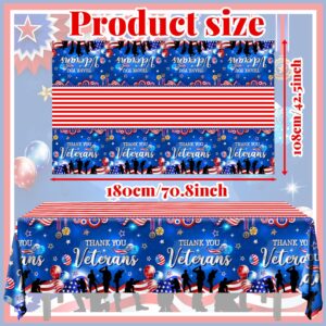 54*108 Inches Veterans Day Decorations Tablecloth, 3Pieces Thank You Veterans Tablecloth Happy Veterans Day Decorations Table Cover, Veterans Day Table Decorations for Patriotic Party Decorations