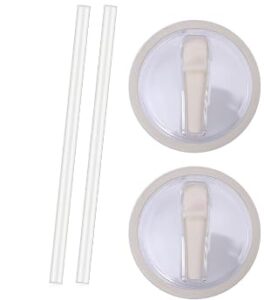 2 pcs 30 oz replaceble tumbler flip straw lid for stanley,lid replacement for stanley quencher,lid replacement for stanleys (cream2, quencher h2.0 30oz)