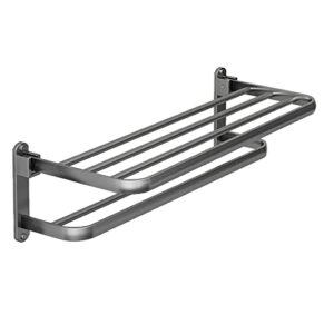 towel racks, bathroom hotel bath towel rack with double towel bar wall mount shelf for kitchen or bath hanging