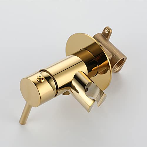 MINJING Wall Mounted Toilet Shower Spray Mixer Set Brushed Gold Hot and Cold Bidet Sprayer Kit for Toilet with Shower Hose Bidet Attachment Faucet Sprayer Kit for Toilet