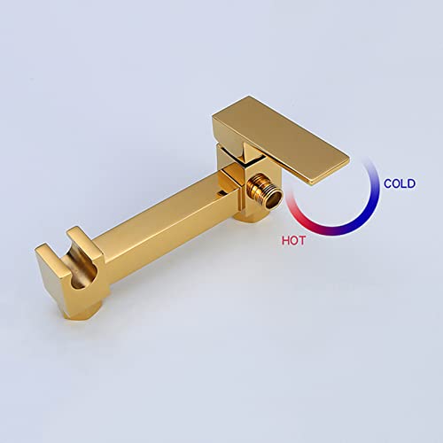 MINJING Bidet Sprayer Kit for Toilet Gold Hot and Cold Wall Mounted Bidet Attachment Faucet Sprayer Kit for Toilet Single Handle Multifunction Bathroom Toilet Bidet Mixer Spray Kit,A