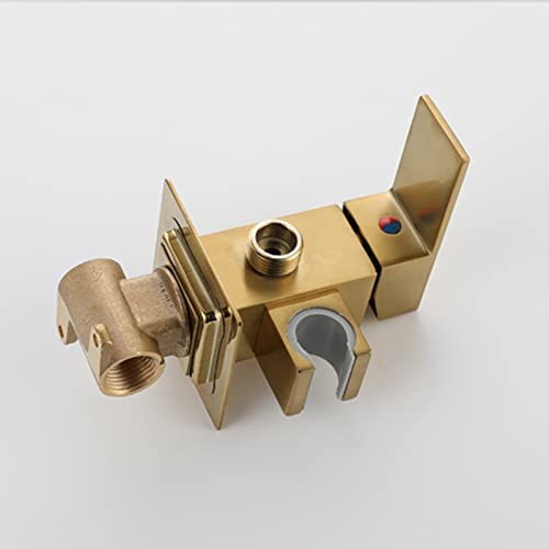 MINJING Wall Mounted Bidet Sprayer Kit for Toilet Brushed Gold with Shower Hose Toilet Shower Spray Mixer Set Multifunction Bathroom Toilet Bidet Mixer Spray Kit