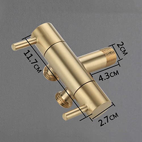 MINJING Bidet Sprayer Kit for Toilet Multifunctional Golden Bidet Tap Sprayer Wall Mounted Cold Water Tap Toilet Bidet Douche Spray for Bathroom, G