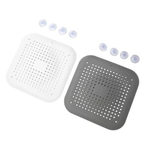 Bathtub Drain Cover,4 Sets Flat Silicone Sink Strainer with Suction Cups Prevents Clogging Flexible Shower Drain Cover for Kitchen Bathroom