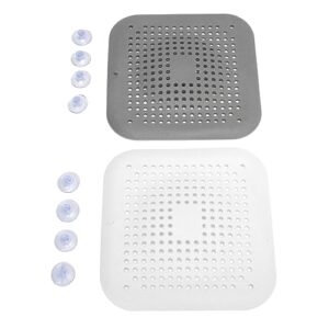 Bathtub Drain Cover,4 Sets Flat Silicone Sink Strainer with Suction Cups Prevents Clogging Flexible Shower Drain Cover for Kitchen Bathroom