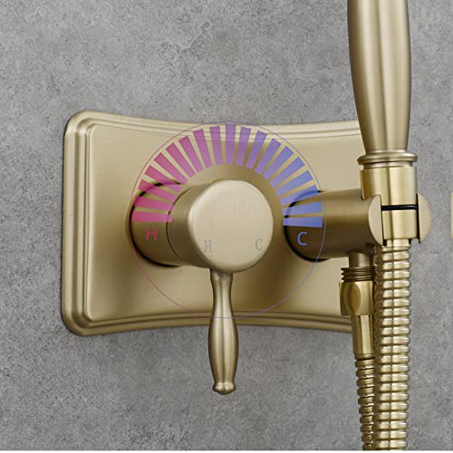 MINJING Bidet Tap Sprayer Wall Mounted Toilet Kit Single-Handle Dual Mode Spray Set Bidet Faucet Bathroom Bidet Shower Toilet Bidet Sprayer Gun Bathroom-Drawing Gold