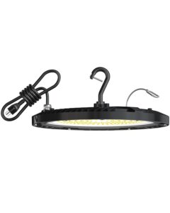 fullmeii 150w ufo led high bay light, 21,000lm 5000k daylight commercial lighting, ip65 waterproof shatterproof fixture with 5' cable, ul listed for industrial warehouse