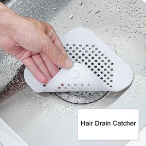 Bathtub Drain Cover,4 Sets Flat Silicone Sink Strainer with Suction Cups Prevents Clogging Flexible Shower Drain Cover for Kitchen Bathroom