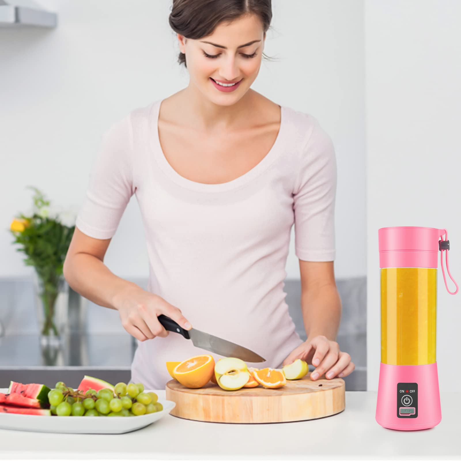 Portable Blender with 3 Adjustable Speed Modes for Smoothies, Protein Shakes, and Juices - USB Rechargeable and Durable Blades for Effortless Blending on the Go - Perfect for Travel, Gym, and Home Use