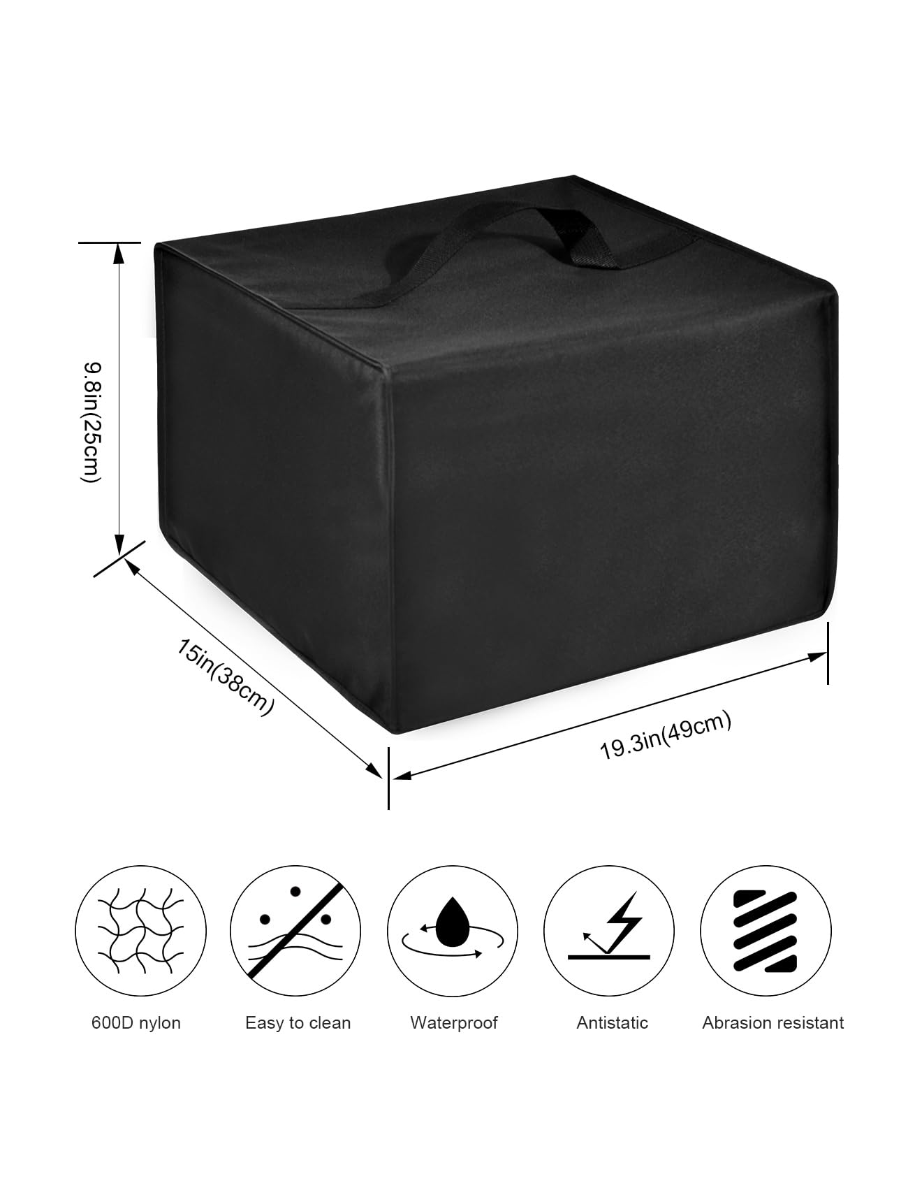 Cooker Dust Cover Heavy Duty Waterproof and Dustproof Multi-Purpose Cooker Cover Compatible with Ninja MC1001 Foodi Possible Cooker PRO 8.5-Quart Slow Cooker Oven Safe Black,19.3"Dx15"Wx9.8"H (Black)