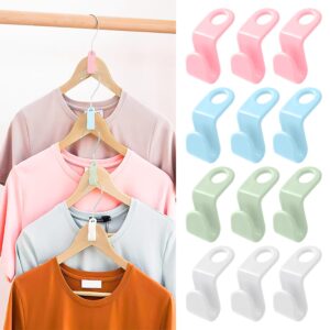 50 pcs space saving hanger - 2025 new clothes hanger connector hooks, stacking hanger hooks space saver, premium college dorm room essentials, plastic closet organizers and storage (multicolor)