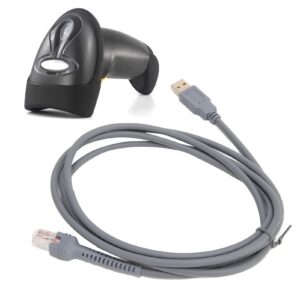 ls2208 barcode scanner cable, usb scan cable for ls2208ap ls1203 ls4208 ds6707 ds6708, plug and play, barcode scanner data cable with 2 meter cable length