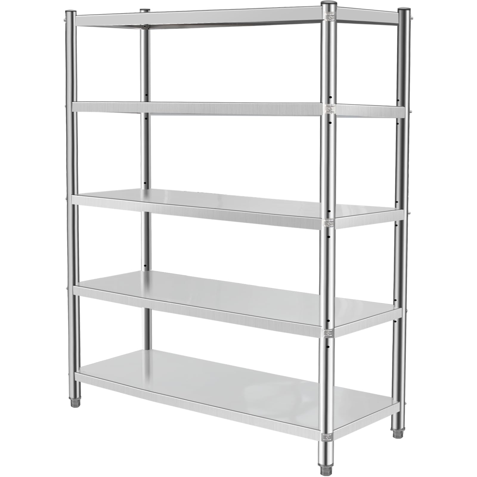 SGOLAN Stainless Steel Shelves 60x18x70 Inch Storage Rack 5 Tier Shelving Units and Storage Adjustable Stainless Steel Rack Shelving, Storage Shelves for Kitchen Commercial Office