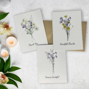 doradubo 24 Pack Thank You Cards with Envelopes Floral Thank You Cards Bulk for Wedding/Bridal & Baby Shower/Business/Graduation