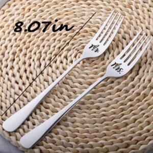 Anniversary Wedding Gifts for Couples Bride and Groom Fork Set Gift for Husband Wife Bridal Shower Housewarming Gifts for Women Men Him Her Newlywed Christmas Gift for Mr and Mrs Forks