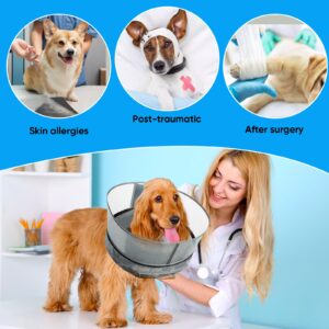 Inflatable Dog Cone Collar ，2-in-1 Inflatable Dog Cone with Detachable Anti-Licking Shield，Soft Cones for Dogs After Surgery,Soft Cone for Dogs Does Not Block Vision. (Grey, XL(Neck:18-22”))