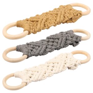 xydhqs 3pcs crochet dish towel holder, macrame knit hanging kitchen towel holder, handmade crochet hanging dish towel holder, decorative dish towel holder for kitchen bathroom toilet