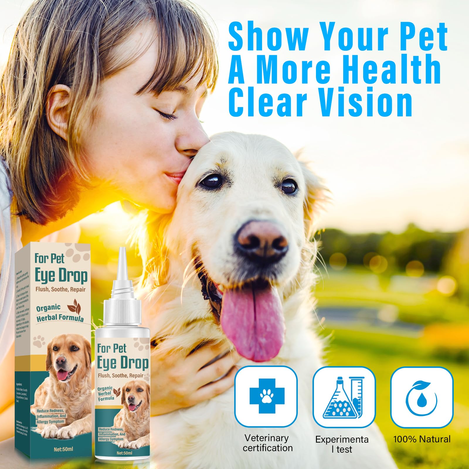 zeBrush Dog Eye Drops,Cataract Drops for Dogs & Cats-Relieve Pet Red Eyes,Dry Eyes & Infection Inflammation,Dog Tear Stain Cleaner,Improve Eye Vision,Safe & Gentle for Pets