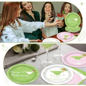 96Pcs Margarita Bachelorette Party Decorations Margs Paper Plates and Napkins Matrimony Birthday Tableware Set for Bachelorette Bridal Shower Wedding Margs Matrimony Party Supplies Decor Serve 24