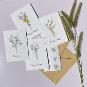 doradubo 24 Pack Thank You Cards with Envelopes Floral Thank You Cards Bulk for Wedding/Bridal & Baby Shower/Business/Graduation