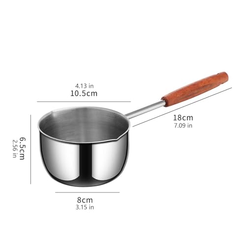 DimyFew Hot Oil Pan Melting Pot Hot Chocolate Nonstick Breakfast Pot Mini Saucepan Milk Pan for Travel Camping Kitchen Stovetop Home, 500ml