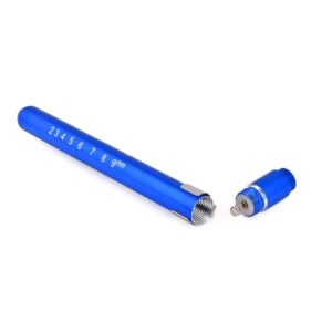 BEAHING Set of 2 LED Tablet Pen Lights with Pupil Gauge Nurse Penlight Doctor Flashlight - Blue and Silver