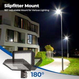 CINOTON 42W LED Barn Light Dusk to Dawn Outdoor Lighting and 150W/100W/75W LED Flood Light D2D 5000K Slipfitter Mount