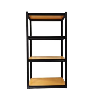 wrster-tech storage shelf 4 tier adjustable garage storage organizer, heavy duty metal storage utility rack shelving with thicken wooden board for kitchen warehouse pantry closet office