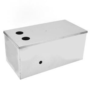 Stainless Steel 3 Stage Filtration Grease Trap Kitchen Grease Interceptor for Restaurant Dual Holes 50x25cm