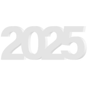 large 2025 sign gradutaion decorations 2025 senior photo booth props grad centerpieces for table decor, number 2025 letter sign for grad party supplies 2025 new year wedding decor - white 15.6"