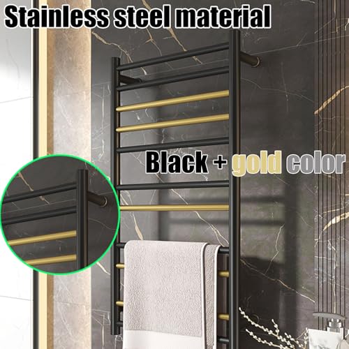 NJDQFA Wall Mounted Energy-Saving Electric Towel Warmer,Stainless Steel Hot Towel Warmer Thermostatic,Heated Towel Racks for Bathroom,Hard Wired