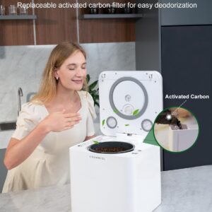 3.3 Electric Kitchen Composter, Smart Countertop Compost Bin Indoor/Outdoor, Odorless Electric Composter for Kitchen, Turn Food Waste and Scraps into Dry Natural Fertilizer for Plants