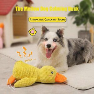 kunishi Calming Duck, Calming Duck Dog Toy Bright Yellow, Calming Duck for Dogs, Emotional Support Duck, The Mellow Dog Calming Duck, Quack-Quack Duck Dog Toy for Puppy Dogs (Yellow, Small)