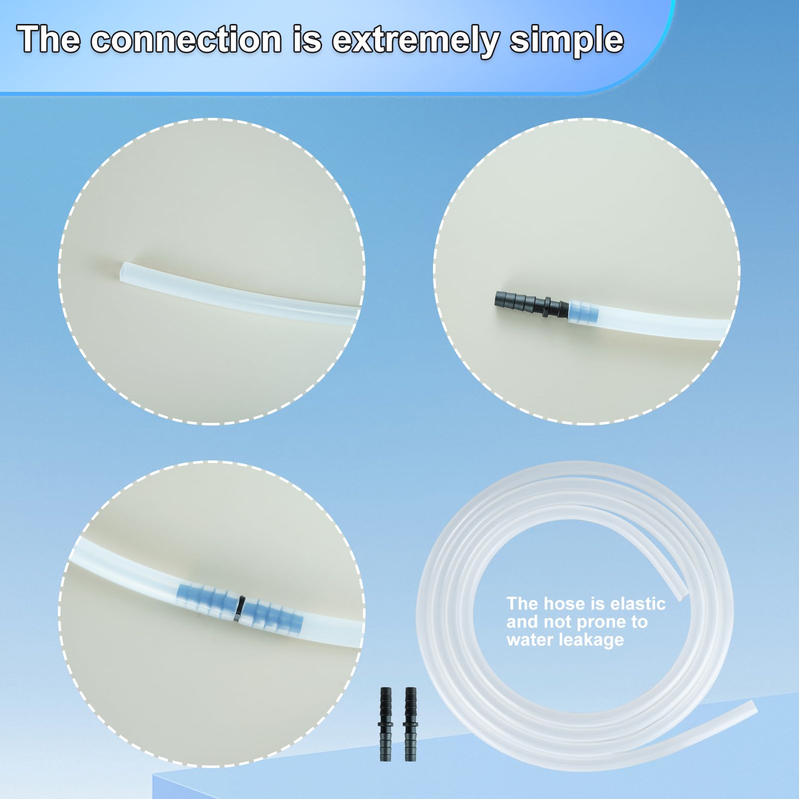 Drain Hose Extension for Nugget & Opal Ice-Maker 1/4'' ID Ice Maker Water Line Hose Repalcement Tube Silicone