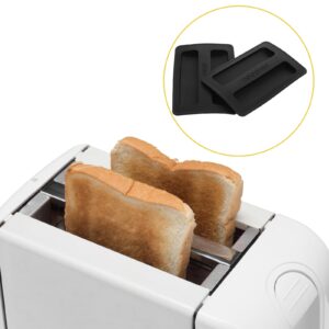 Toaster Cover, 2 Pcs Silicone 2 Slice Toaster Lid Toaster Appliances Top Cover Bread Maker Dust Cover Sandwich Machine Part Accessories (Black)