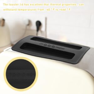 Toaster Cover, 2 Pcs Silicone 2 Slice Toaster Lid Toaster Appliances Top Cover Bread Maker Dust Cover Sandwich Machine Part Accessories (Black)