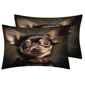 FJWXCBD Chihuahua Duvet Cover Full Size, Cute Puppy Pattern Bedding Set 3 Piece for Bedroom Decor, Pet Dog Duvet Cover & 2 Pillow Shams, with Zipper & Ties, Super Soft Microfiber