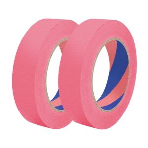 duccinp painters tape, 1 inch x 55 yards x 2 rolls pink painters masking tape for indoor and outdoor use, medium adhesive paint tape for diy crafts, arts, painting, easy removal