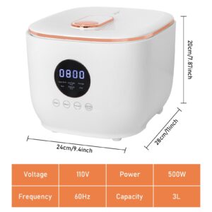 Small Low Carb Rice Cooker 6 Cup, Electric Mini Rice Cooker with Steamer Basket, Smart Rice Cooker Reducing Sugar (White)