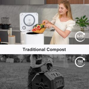 3.3 Electric Kitchen Composter, Smart Countertop Compost Bin Indoor/Outdoor, Odorless Electric Composter for Kitchen, Turn Food Waste and Scraps into Dry Natural Fertilizer for Plants