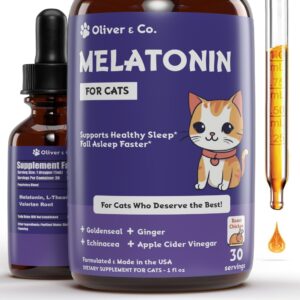 melatonin for cats | supports healthy, restful sleep for your cat | cat sleep aid | cat calming | cat anxiety relief | cat melatonin | anxiety relief for cats | cat stress relief | 1 fl oz