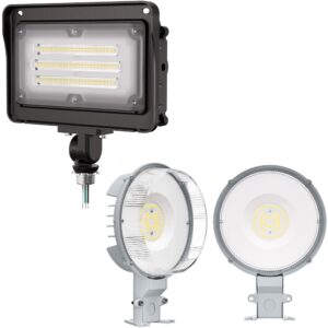 cinoton 42w led barn light dusk to dawn outdoor lighting and 50w dusk to dawn led flood light outdoor 5000k knuckle mount