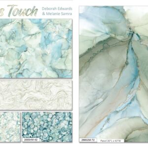 Northcott Midas Touch 30" Multi Texture Panel W/Metallic Gold Teal/Green