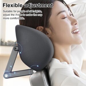 LEAQU Office Chair Headrest Attachment Universal,Adjustable Height Angle Chair Headrest Attachment,Ergonomic Head Neck Pillow,Soft Headrest Cushion Attachable Headrest for Office Chair Black